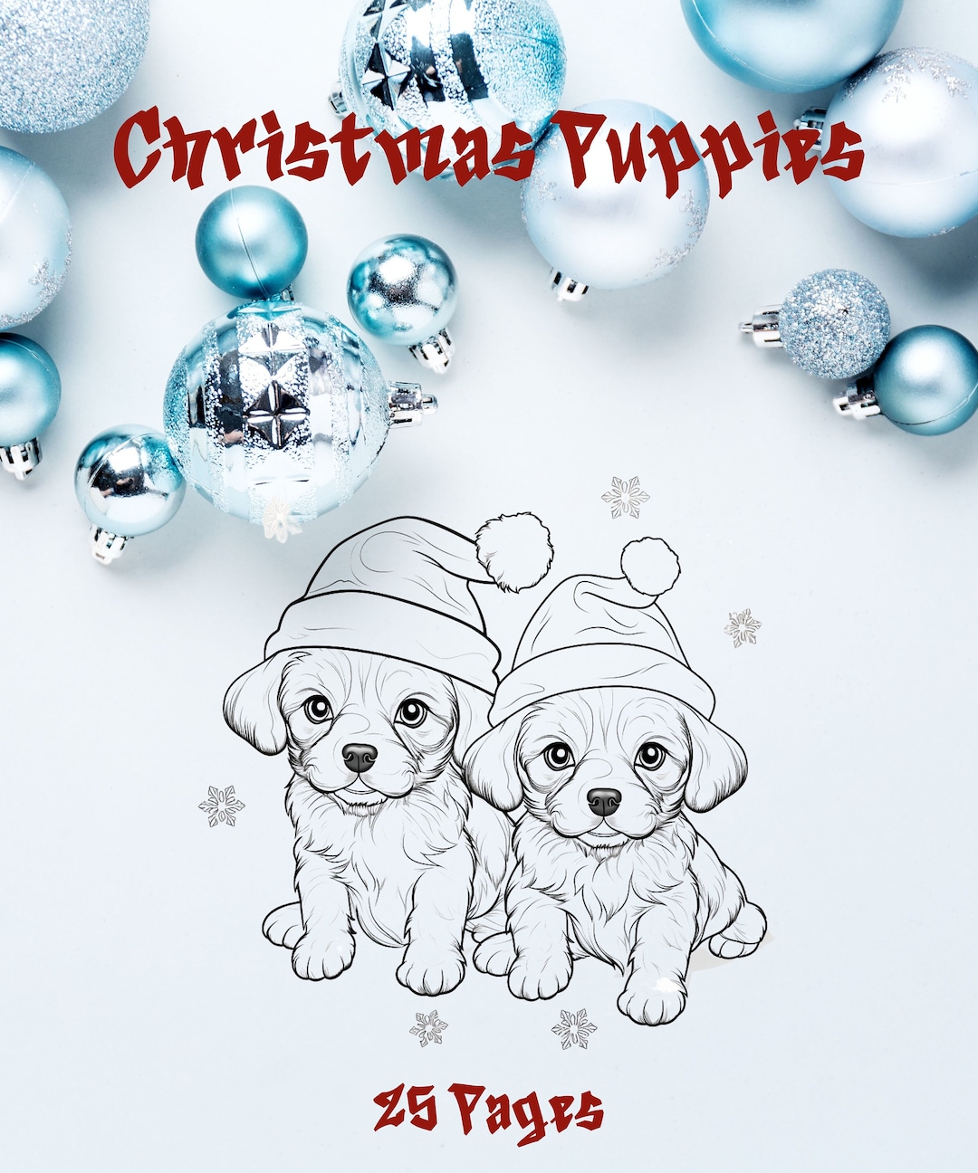 Christmas Puppies Coloring Book, 25 Pages - Etsy