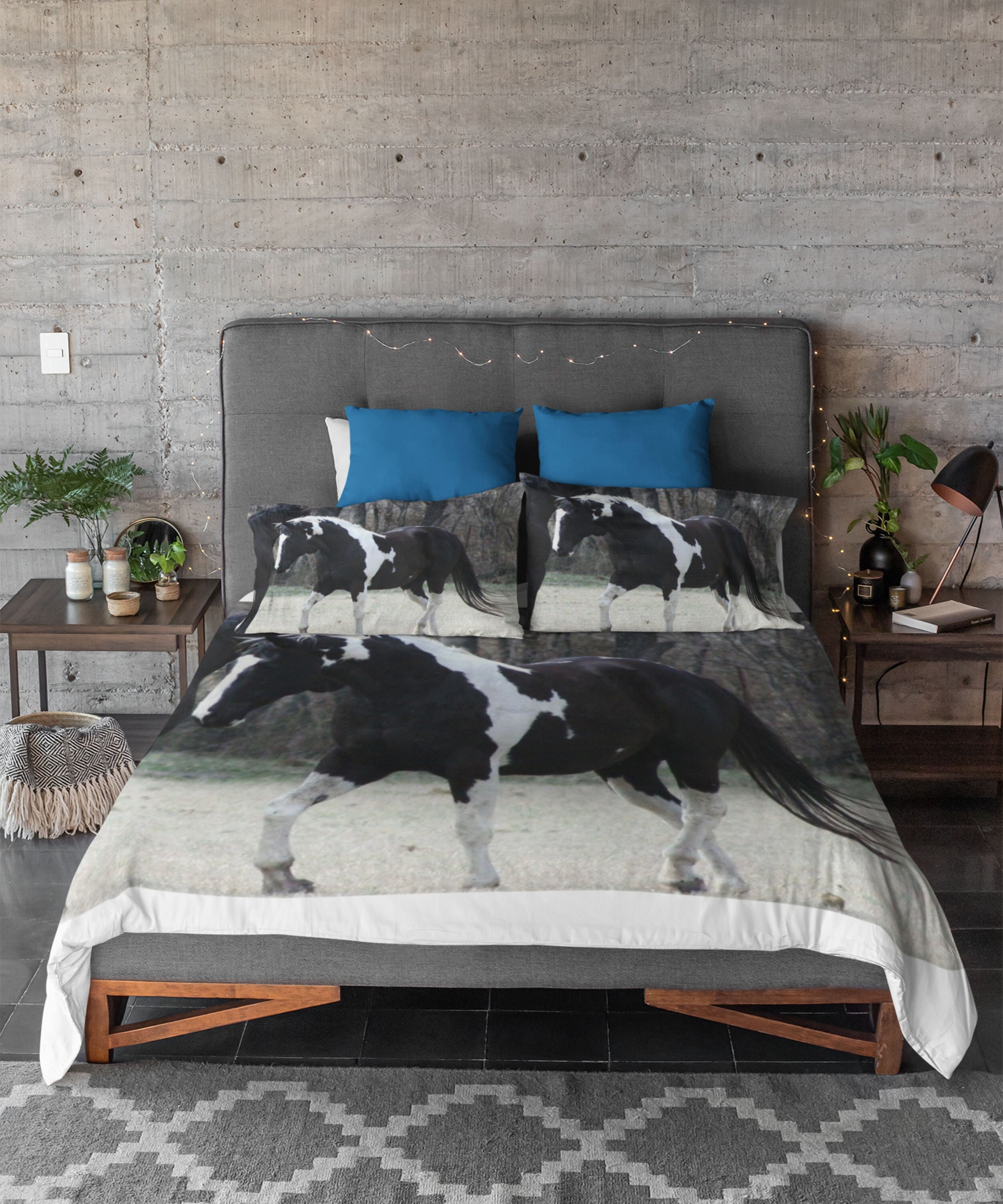 Paint Horse Throw, Spotted Horse Throw, Black and White Horse Throw ...