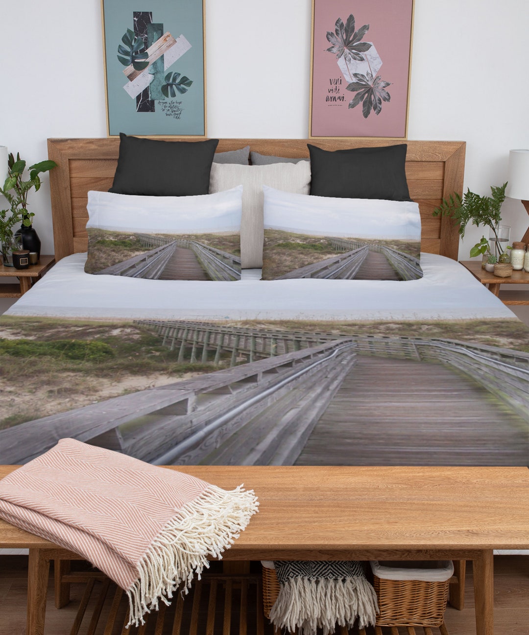 Sand Dune Dock on Beach and Ocean Blanket Throw, Made in the USA - Etsy