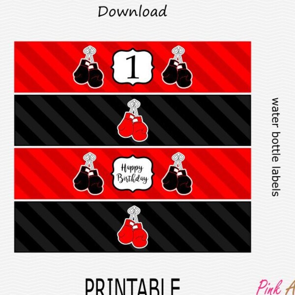 Boxing Water Bottles Labels - Etsy