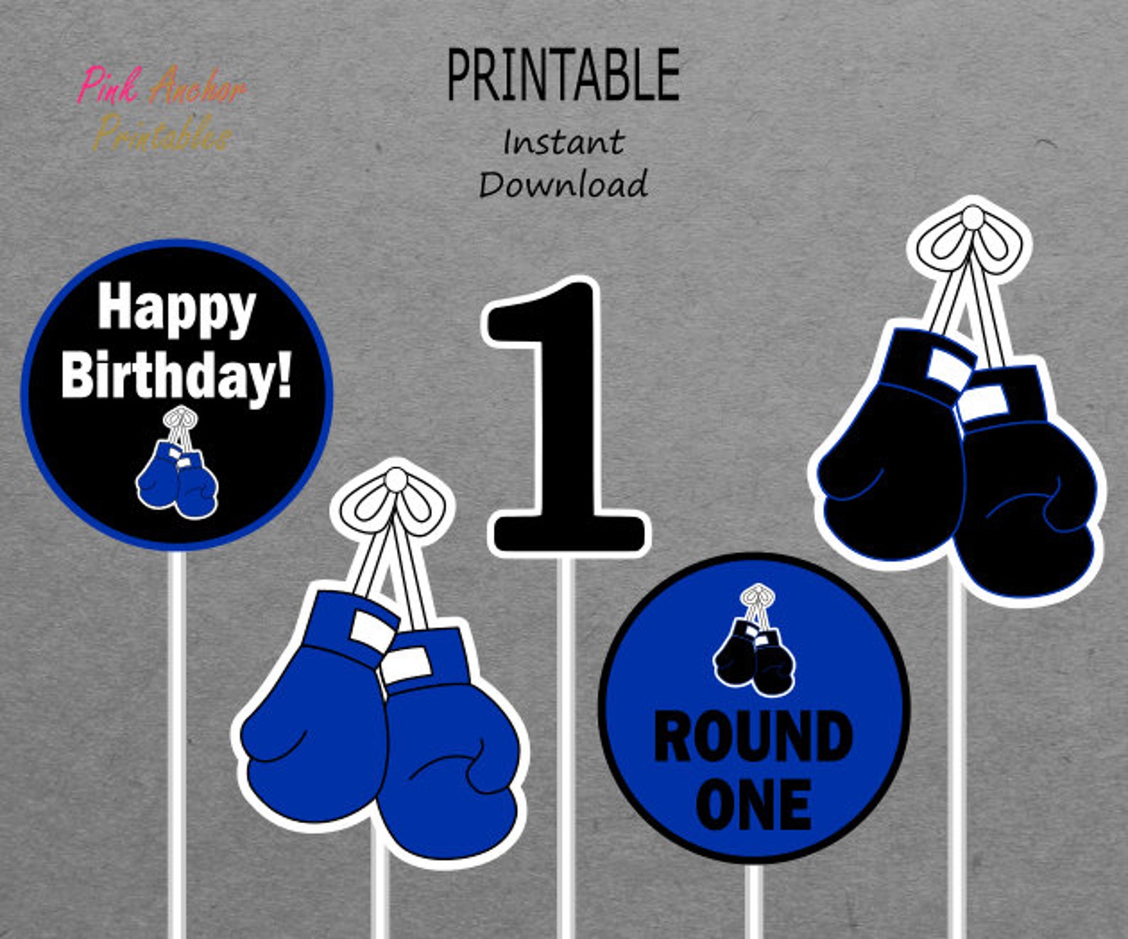 Printable Centerpieces Boxing Boxer Boy 1st Birthday | Etsy