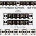 Fight Night Banner - Gold Glitter & Black - Boxing Glove - Boy Birthday ...