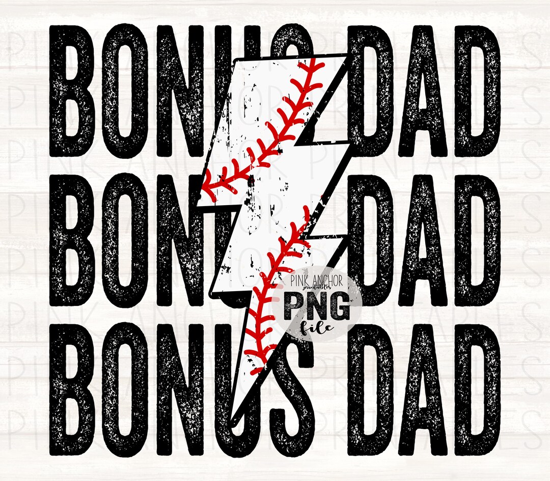 Bonus Dad Instant Download Stacked Baseball T-ball Lightning Bolt Png ...