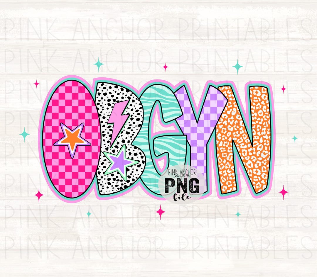Instant Download OBGYN Png File Star Bolt Dalmatian Clip Art Printable ...