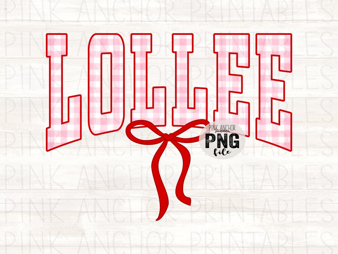 Instant Download Lollee Pink Gingham Red Valentine's Day Coquette Bow ...