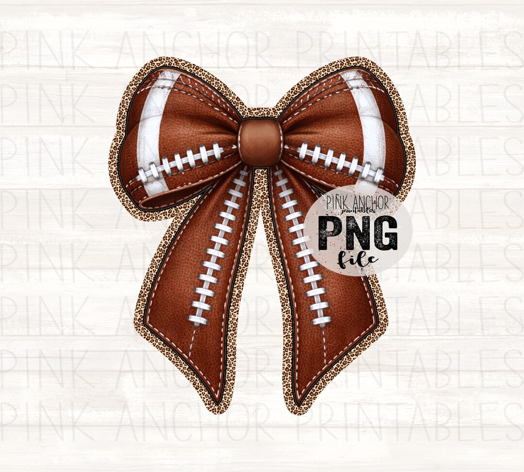 Football Bow Cheetah Png Printable Design Instant Download - Etsy