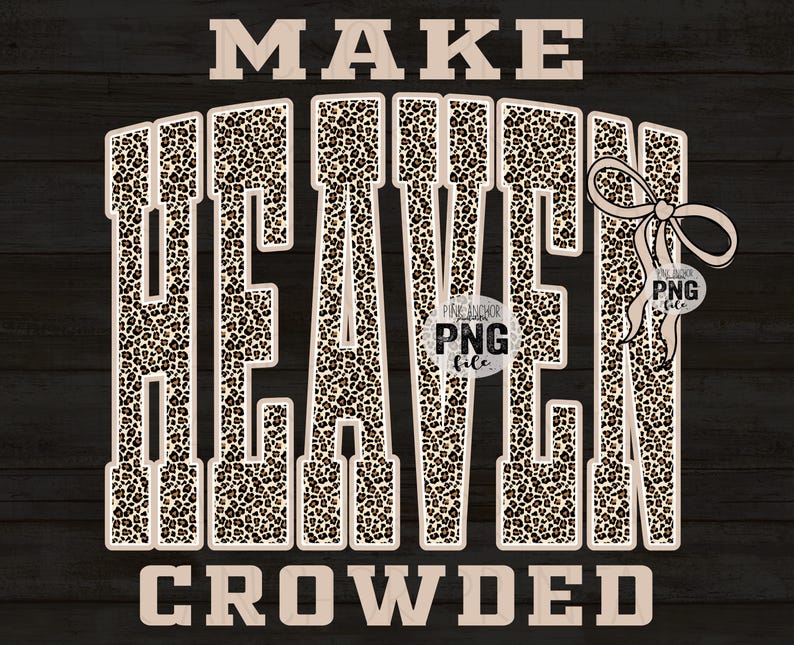 Make Heaven Crowded Cheetah Bow Png File Printable Design INSTANT ...