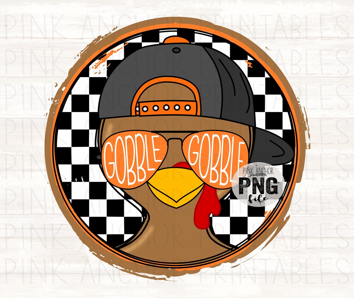Instant Download Boy Turkey Hat Checker Circle Gobble Gobble ...