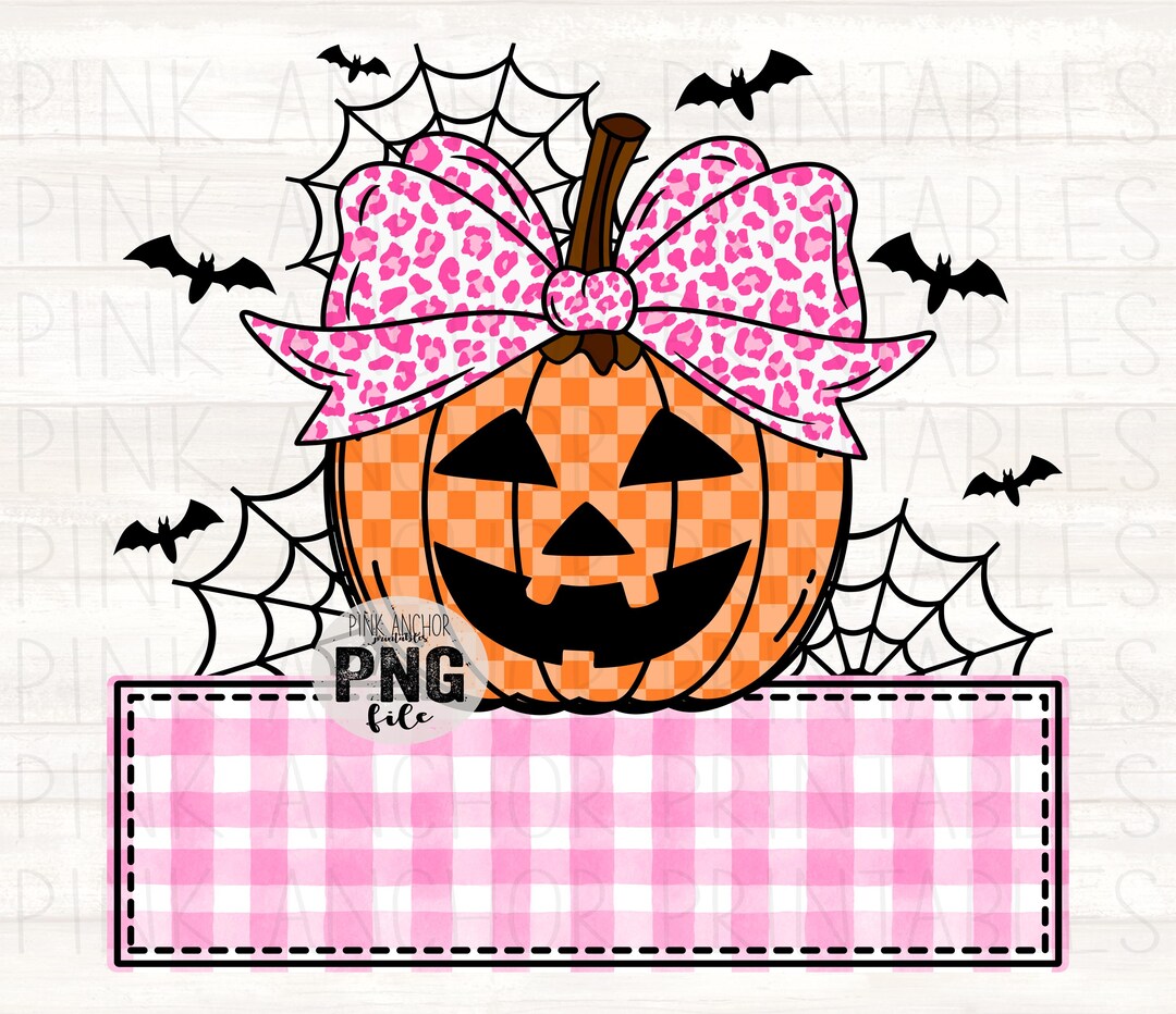 Instant Download Girl Cheetah Bow Jack-o-lantern Checker Halloween ...
