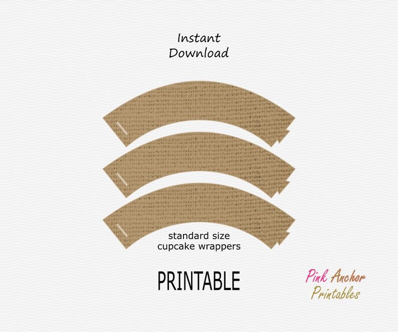 Printable Cupcake Wrappers Standard Size Burlap Etsy Printable Cupcake Wrappers Standard Size Burlap Etsy