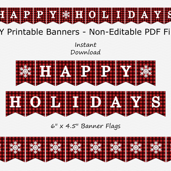 Happy Holiday Banner - Etsy