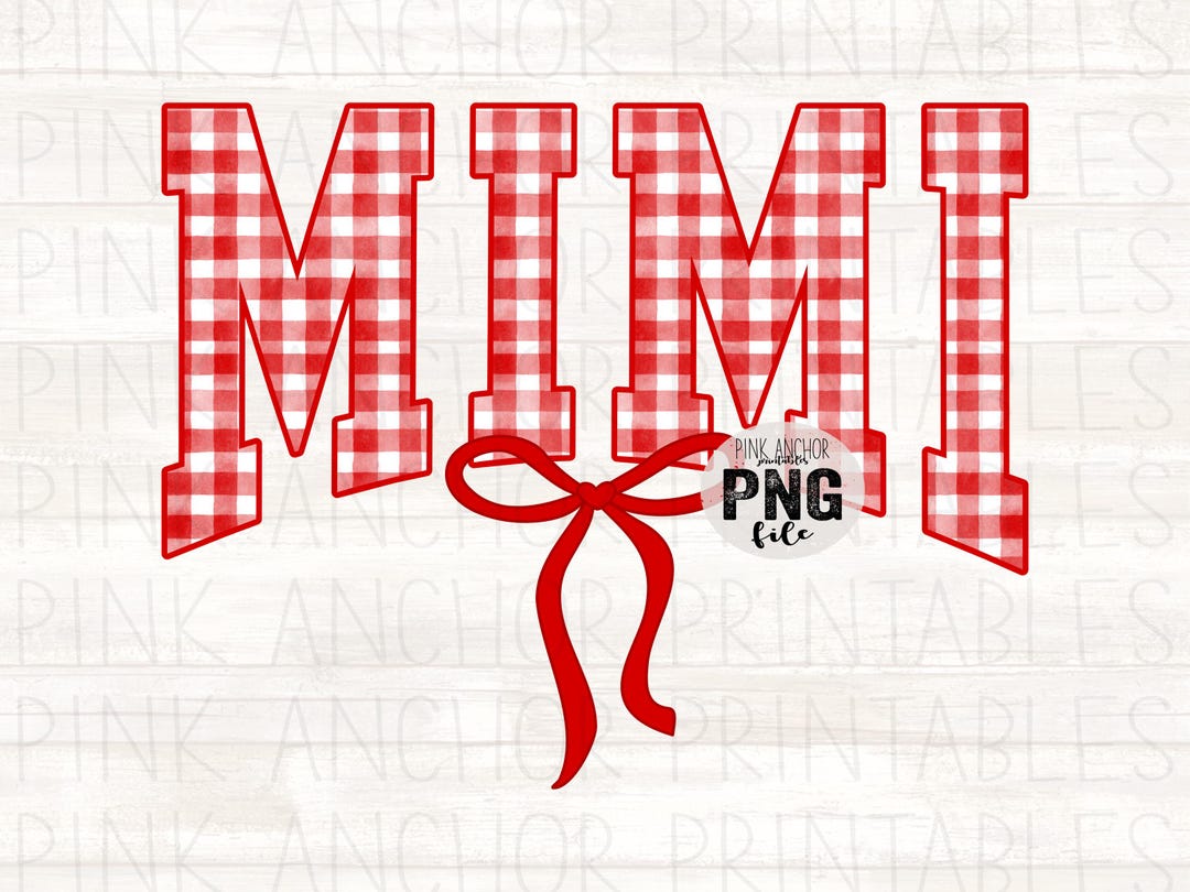 Instant Download Mimi Red Gingham Valentine's Day Coquette Bow Png ...