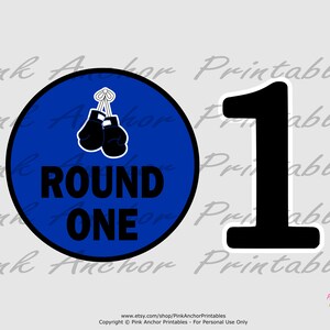 Printable Centerpieces - Boxing - Boxer - Boy 1st Birthday - Black ...