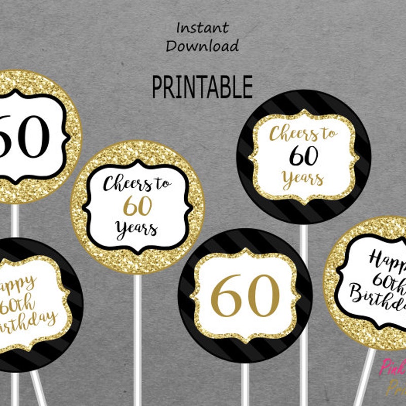 Happy 60th Birthday Printable - Etsy