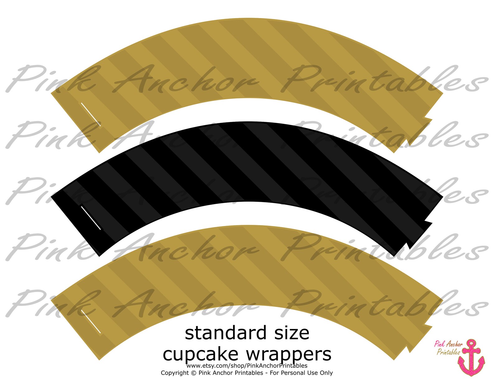 Printable Boxing Birthday Cupcake Toppers and Wrappers - Gold & Black ...