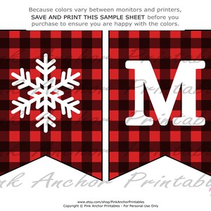 Merry Christmas Banner - Black, Red Plaid & White - Christmas Sign ...