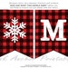 Merry Christmas Banner Black, Red Plaid & White Christmas Sign ...