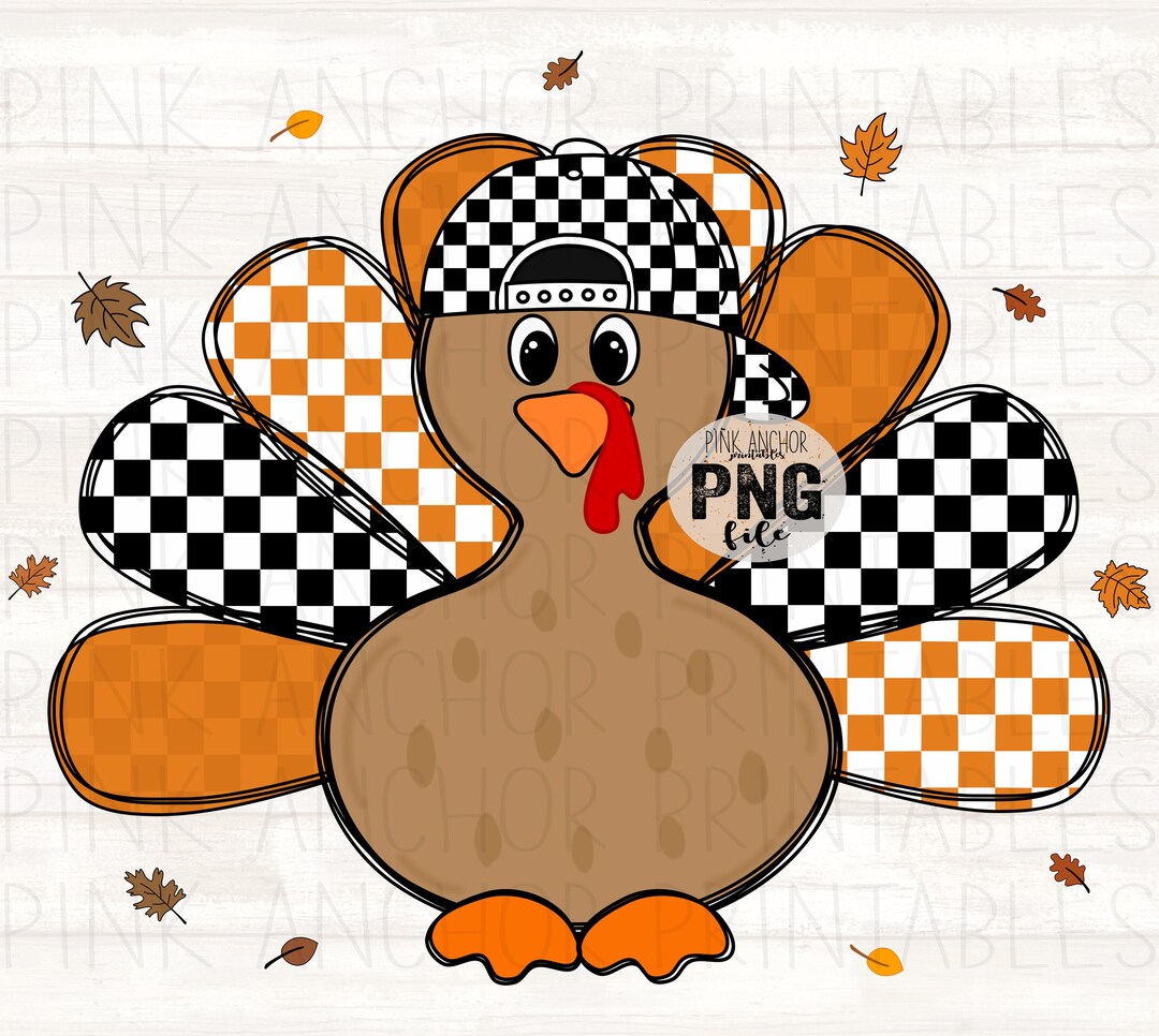 Instant Download Boy Turkey Hat Checker Thanksgiving Png File Ball Cap ...