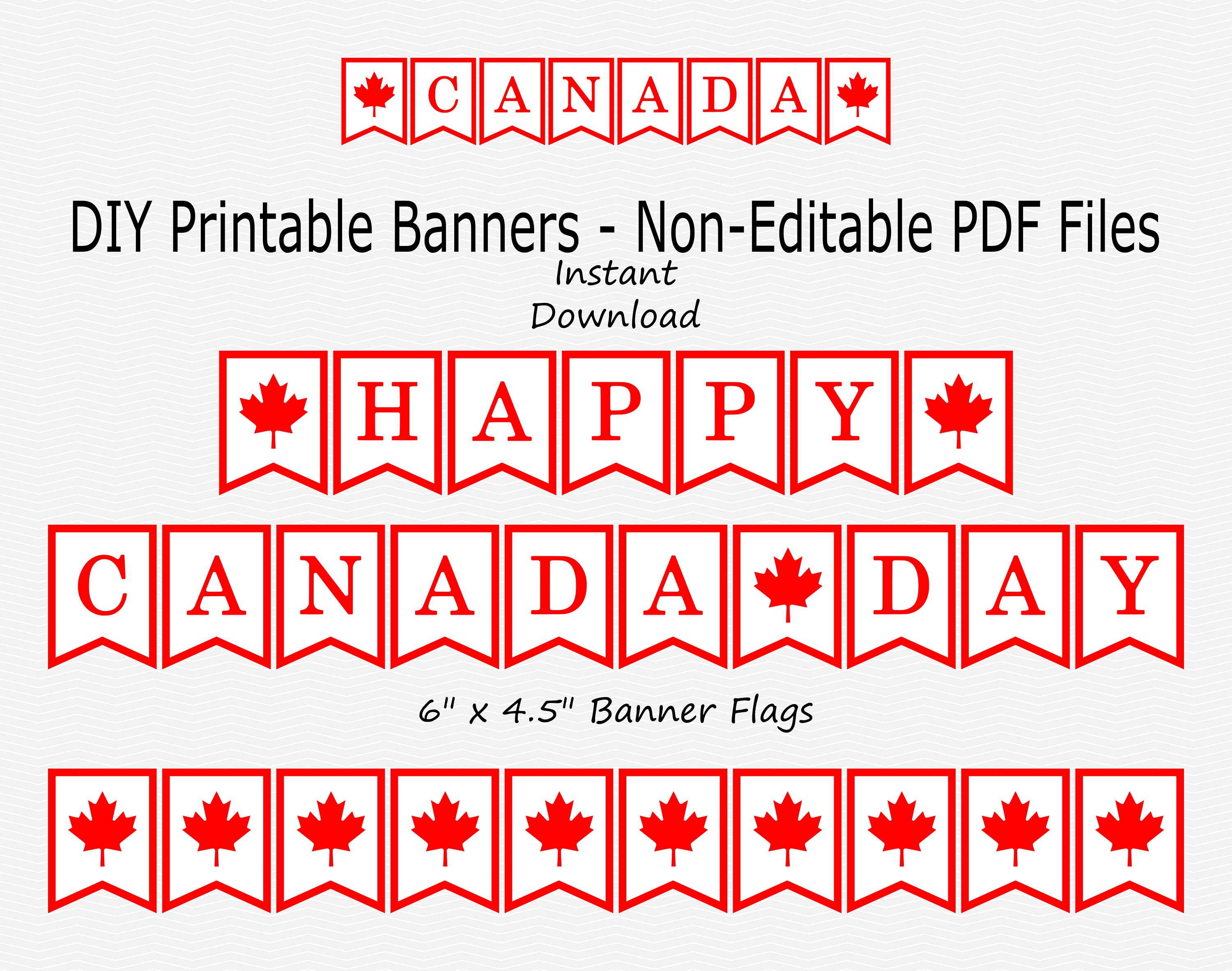 Happy Canada Day Banner Red & White Maple Leaf Party | Etsy