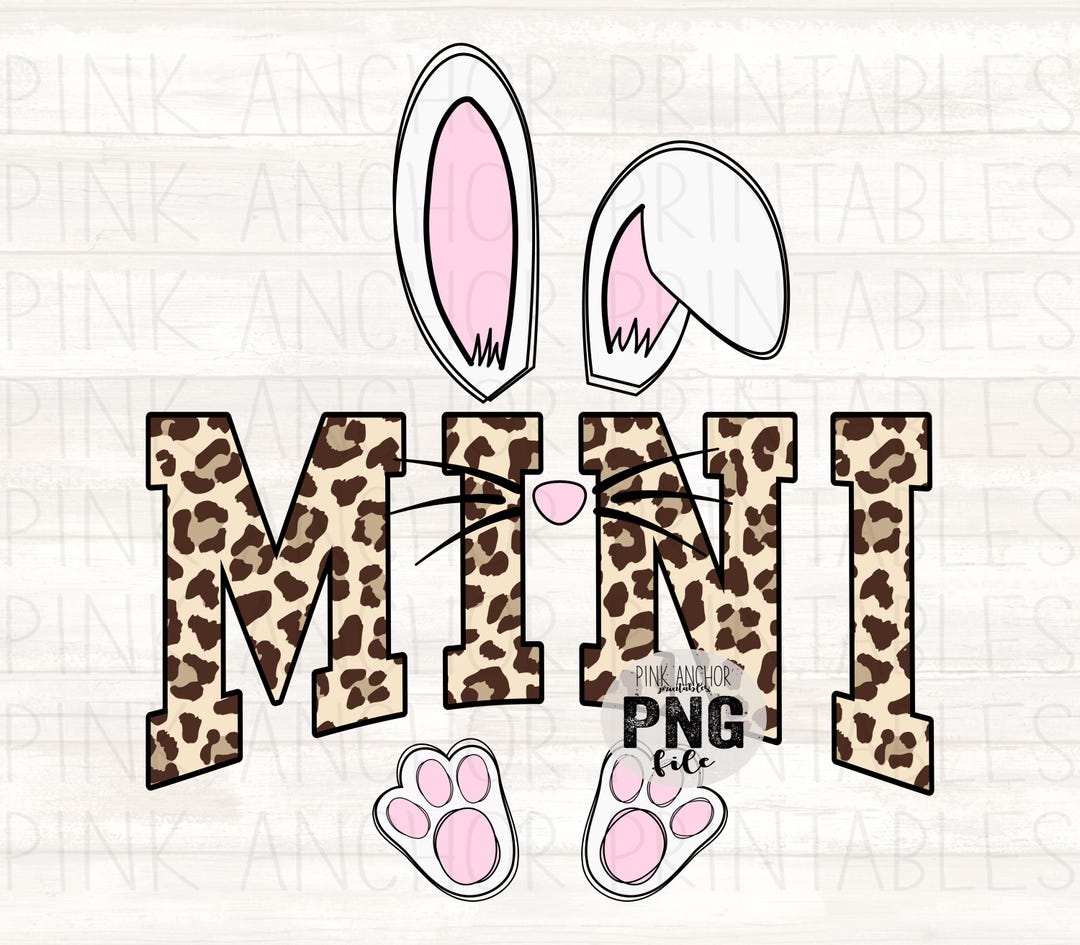 Mini Bunny Cheetah Easter Png Printable Design Instant Download - Etsy