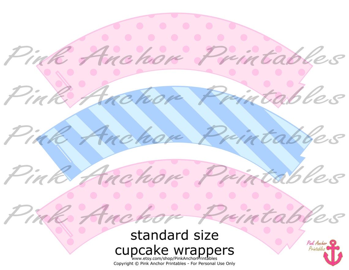 Printable Gender Reveal Cupcake Toppers and Wrappers Baby | Etsy Canada