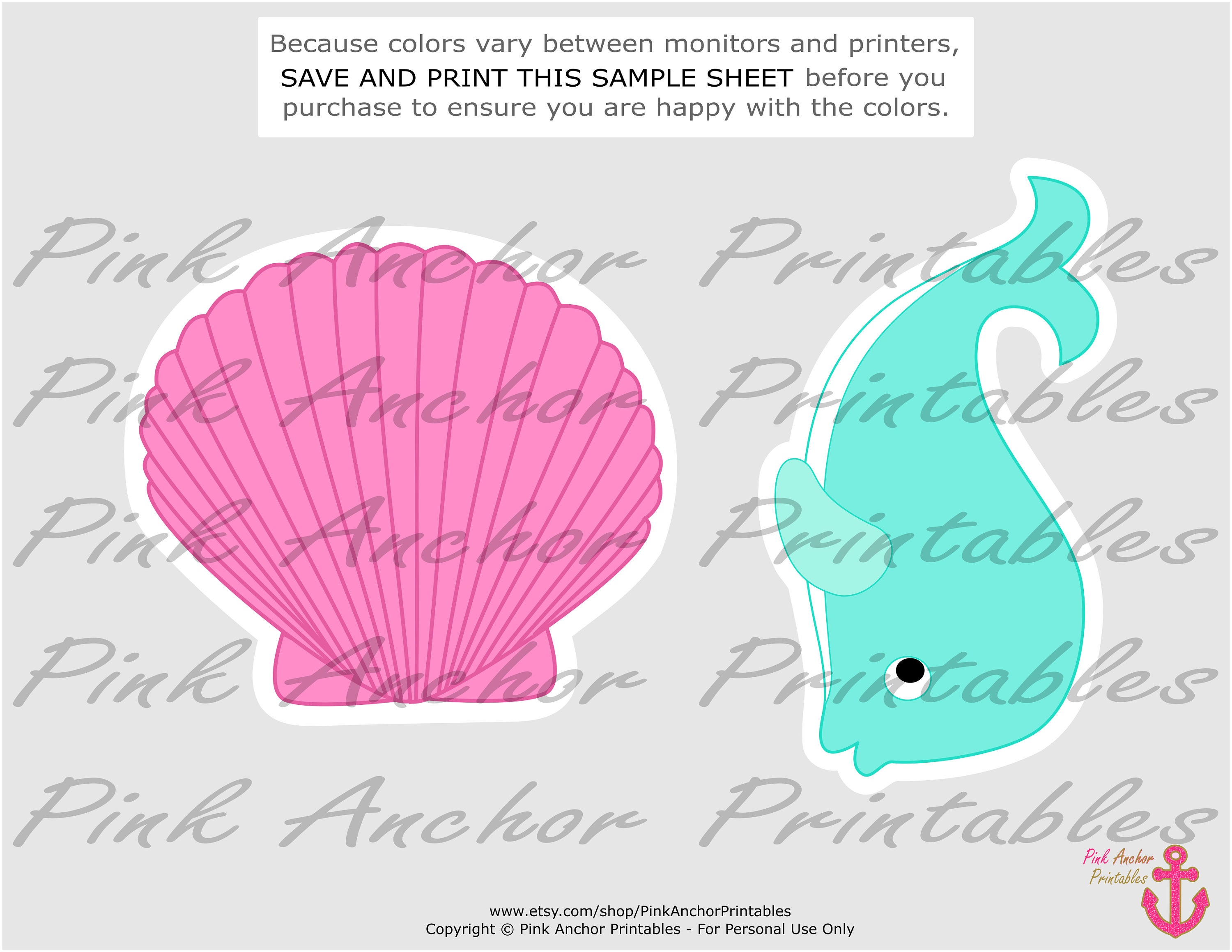 Printable Under the Sea Centerpieces Plum Purple Light | Etsy
