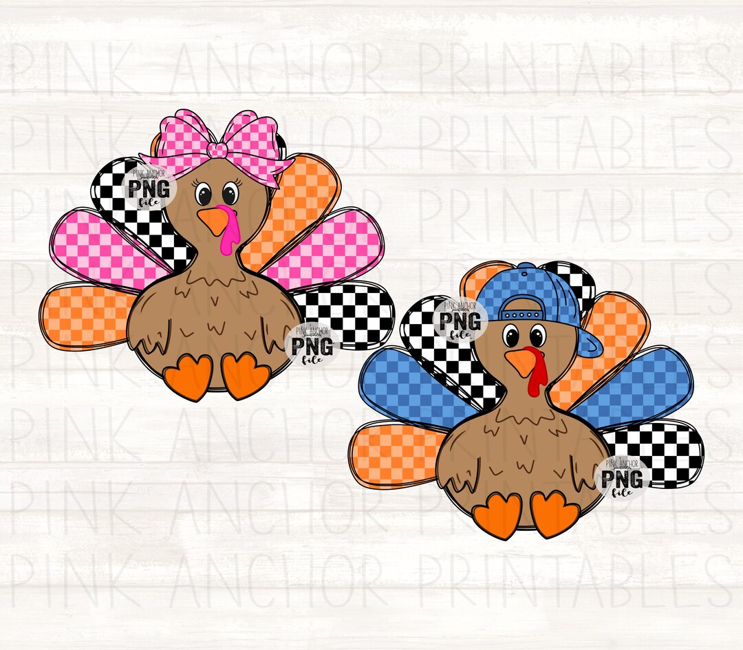 Instant Download Boy Girl Turkey Bundle Hat Ball Cap Bow Checker ...