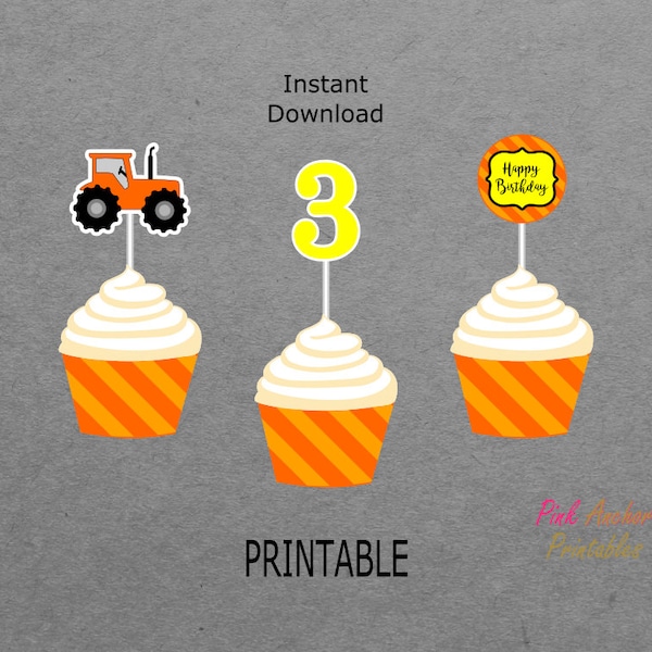 Orange Tractor Birthday Decorations - Etsy