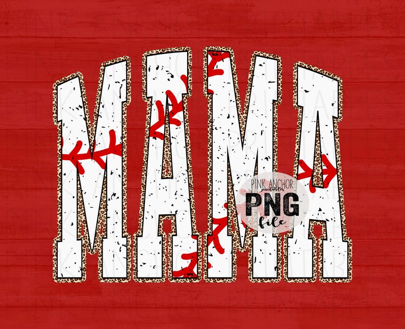 Mama Baseball Cheetah Png Printable Design INSTANT DOWNLOAD - Etsy