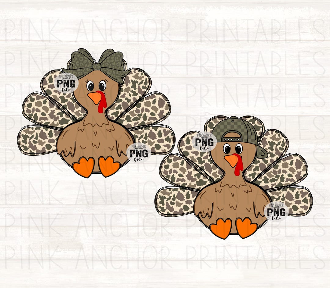 Instant Download Boy Girl Turkey Bundle Hat Ball Cap Bow Camo Cheetah ...