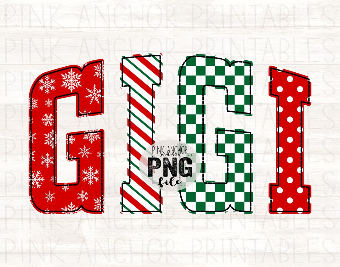 Instant Download Gigi Christmas Checkered Snowflake Stripes Polka Dot ...