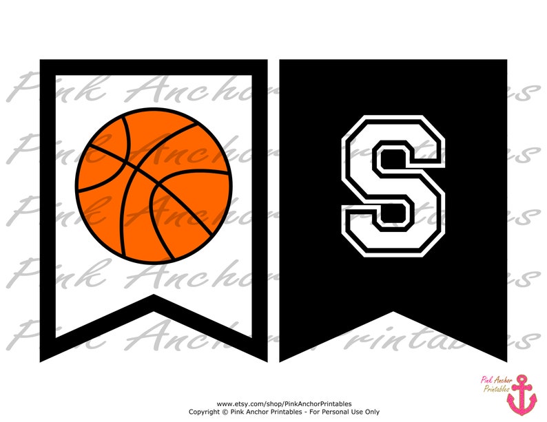 Slam Dunk Banner Black & Orange Basketball Birthday Party - Etsy