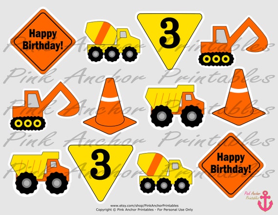 Paper & Party Supplies Party Supplies PRINTABLE Printable Construction ...