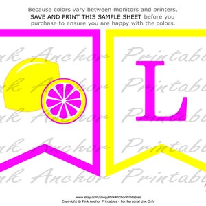 Lemonade Banner - Hot Pink & Yellow - Lemon - Baby Shower - Birthday ...