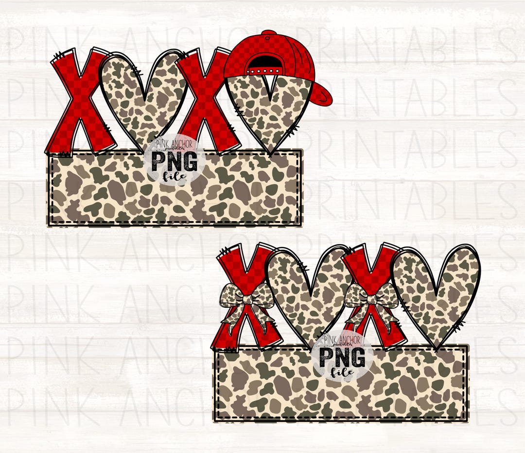 Instant Download Boy Girl XOXO Bundle Hat Bow Camo Checker Valentine's ...