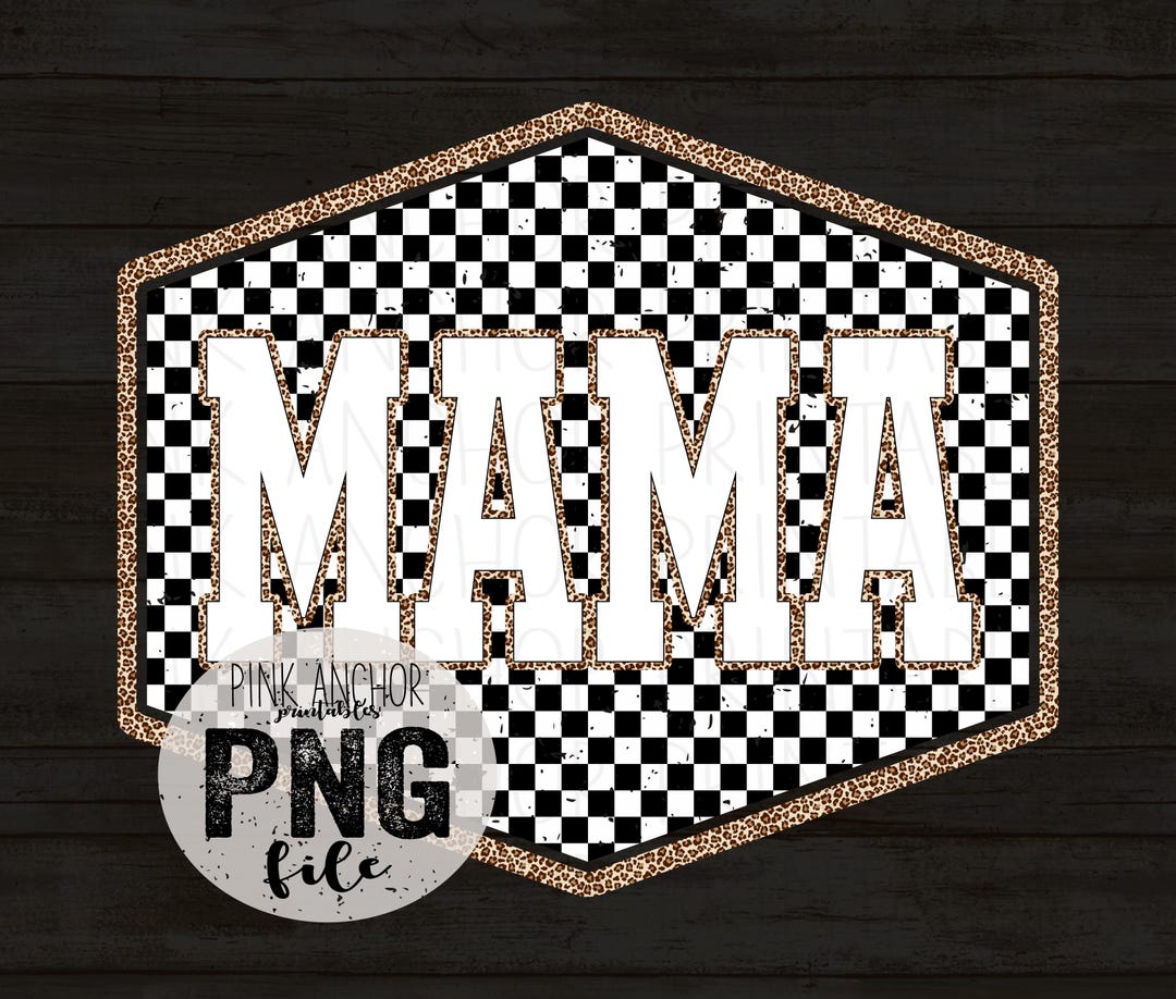 Mama Checkered Cheetah Png Printable Design INSTANT DOWNLOAD - Etsy