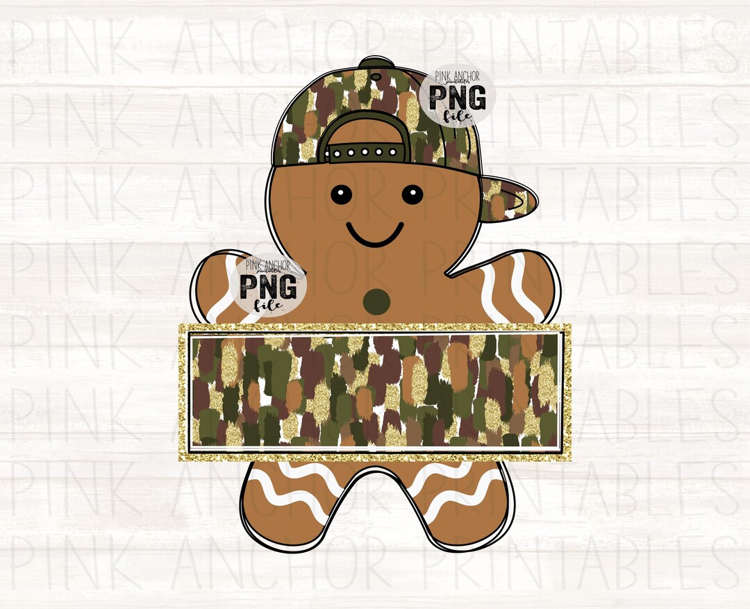 Instant Download Boy Gingerbread Hat Brushstroke Box for Name Christmas ...