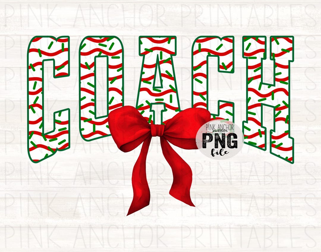 Instant Download Coach Christmas Coquette Bow Png File Red Green ...