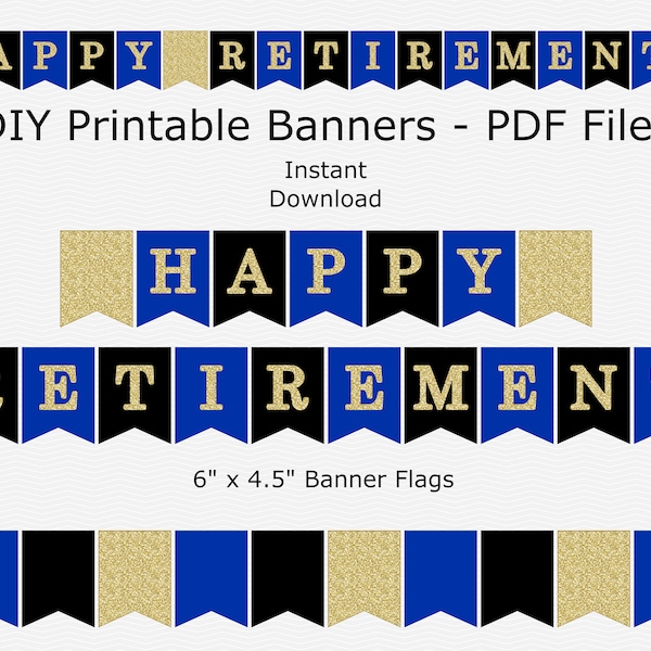 Happy Retirement Printable Banner - Etsy