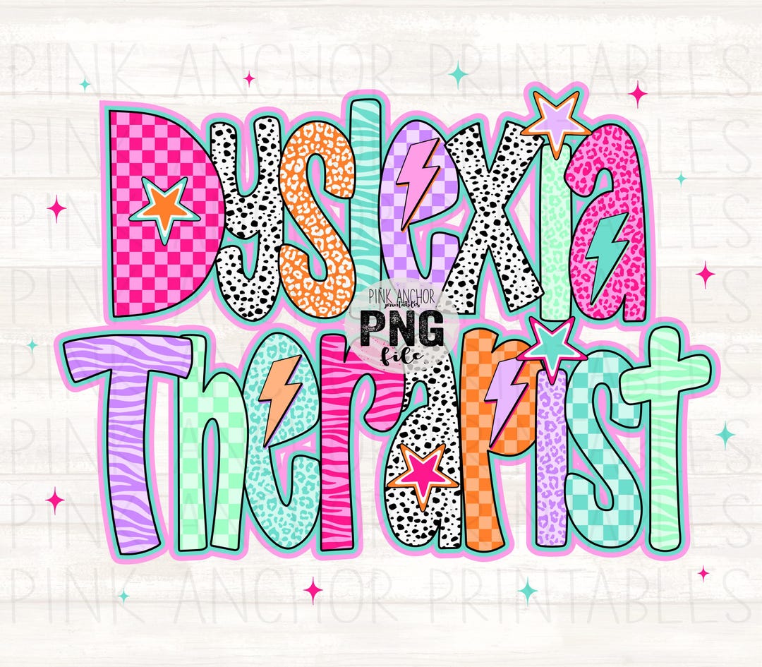 Instant Download Dyslexia Therapist Png File Star Bolt Dalmatian Clip ...
