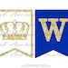 Welcome Little Prince Banner With Crowns Royal Blue & Gold Glitter ...
