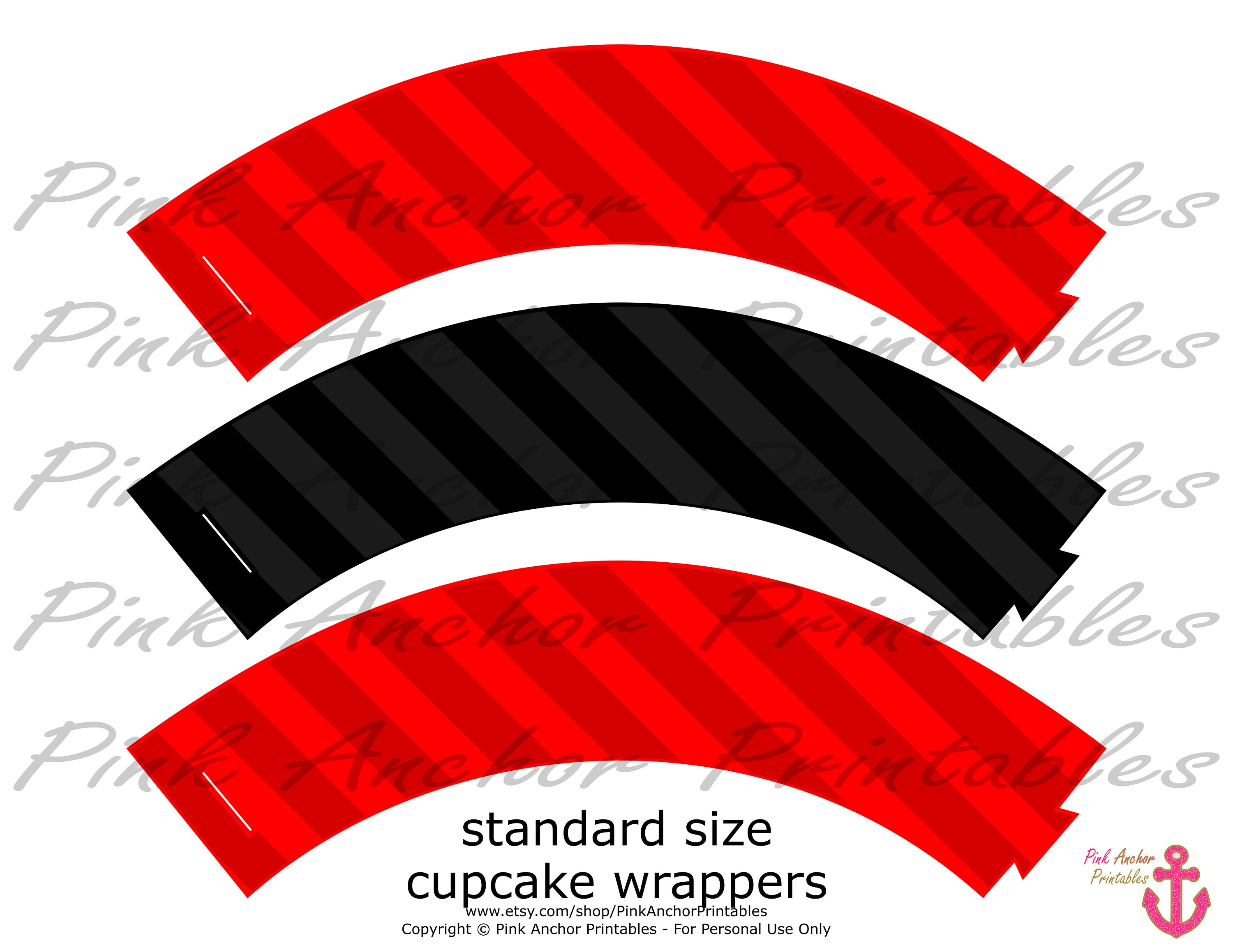 Printable Boxing Birthday Cupcake Toppers and Wrappers Red & | Etsy