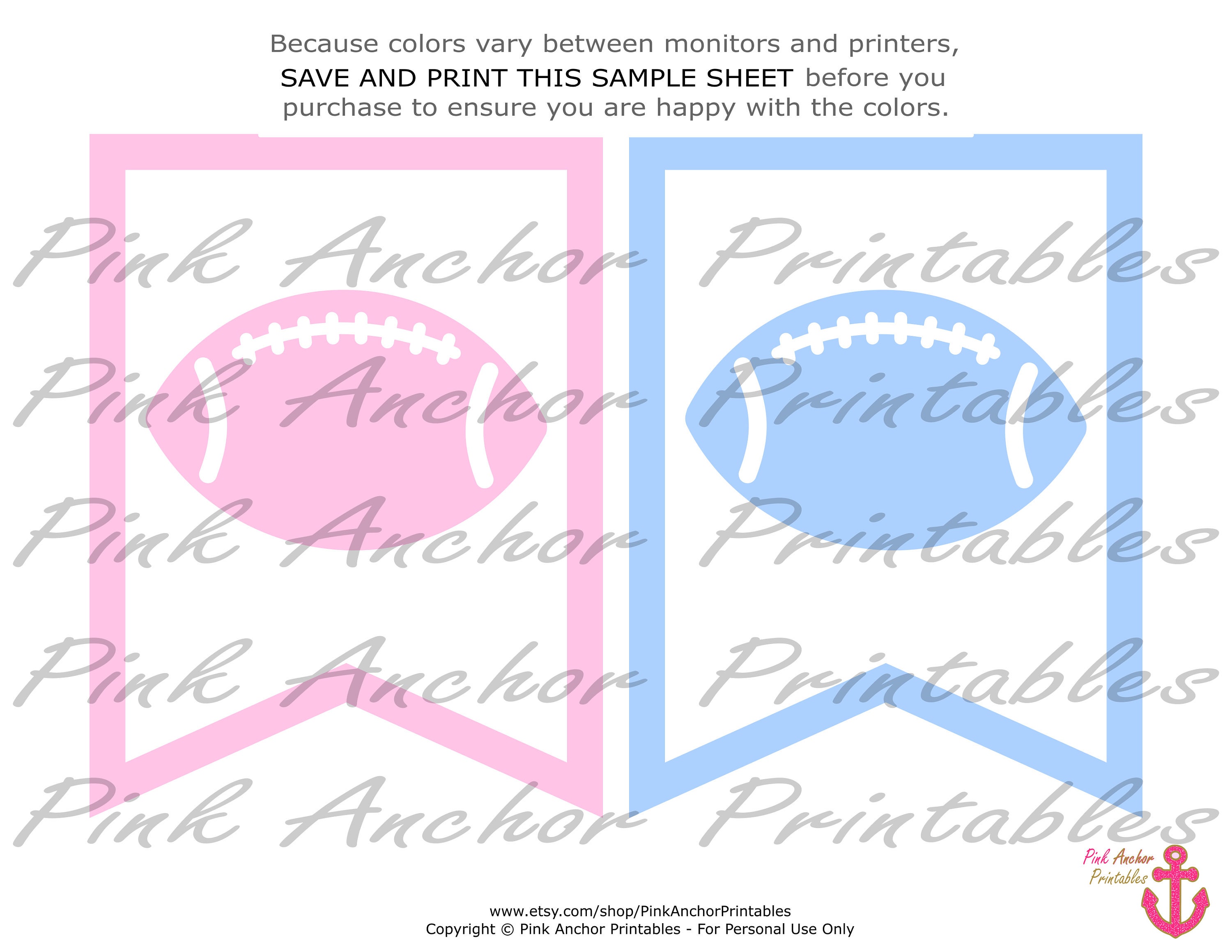 Team Pink Vs Team Blue Banner - Baby Pink & Light Blue - Football ...