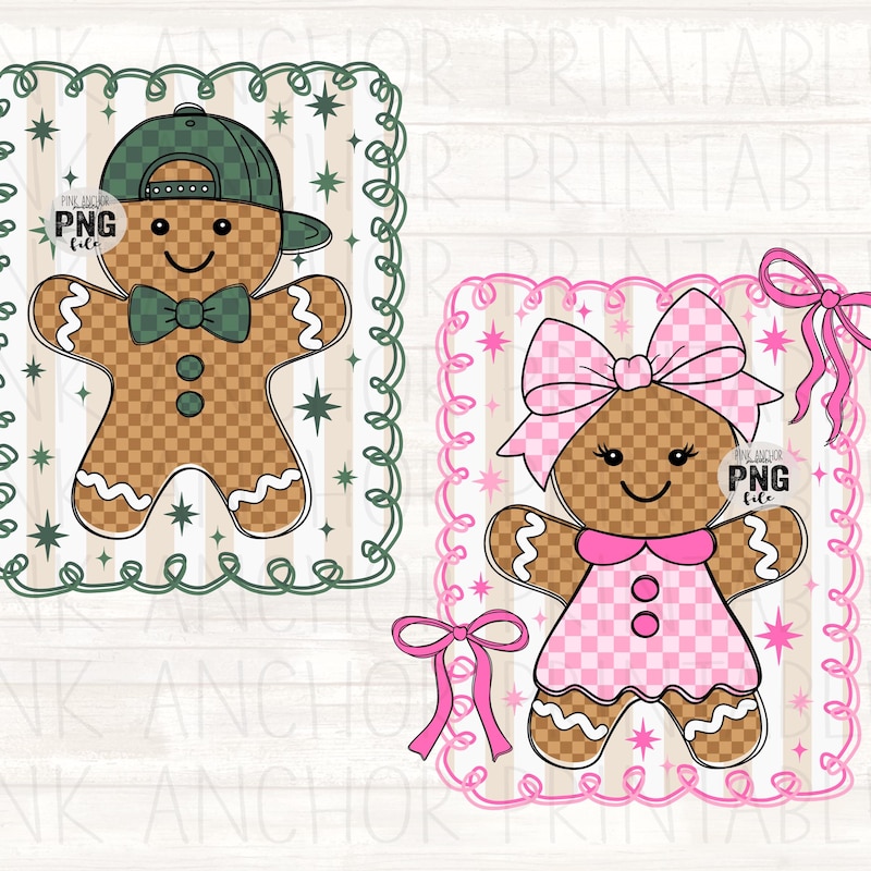 Gingerbread Boy and Girl Clipart - Etsy