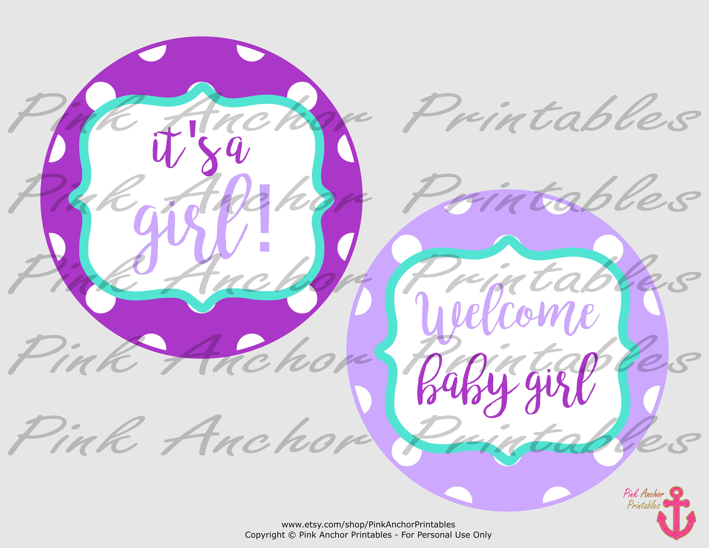Printable Owl Centerpieces Plum Purple Light Purple & | Etsy
