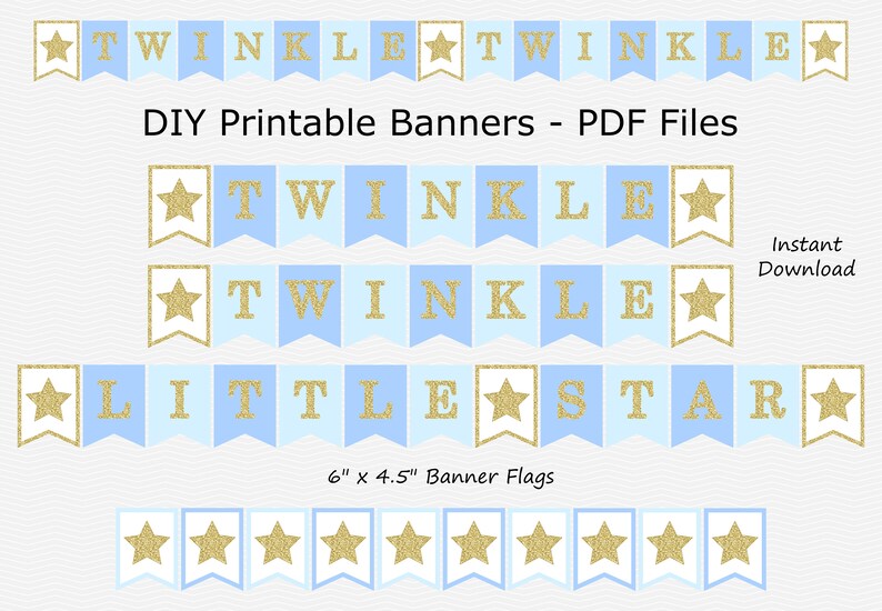 Twinkle Twinkle Little Star Banner With Stars Light Blue - Etsy