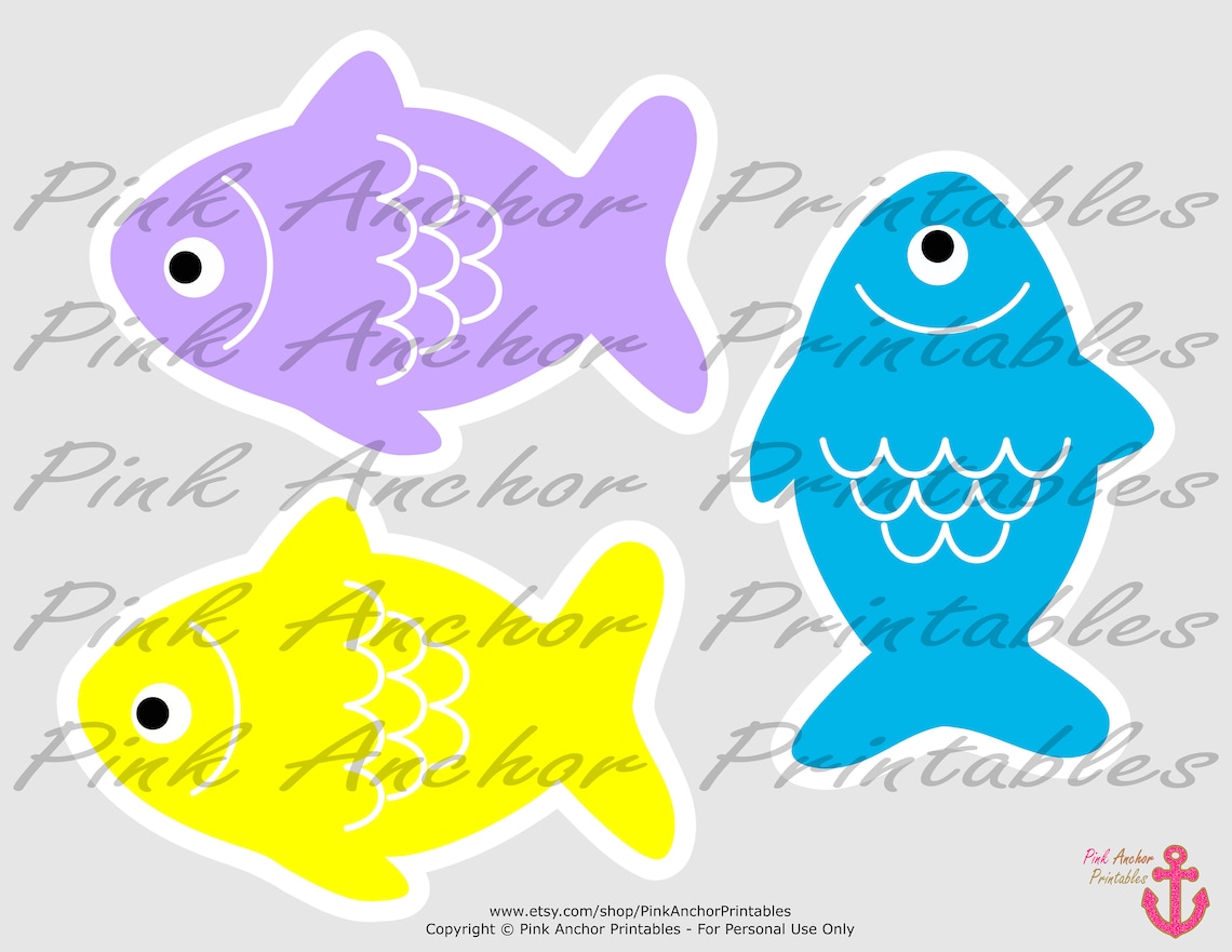 Printable Fish Centerpieces Birthday Gone Fishing Bobber - Etsy