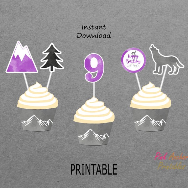 Printable Wolf Cupcake Topper - Etsy