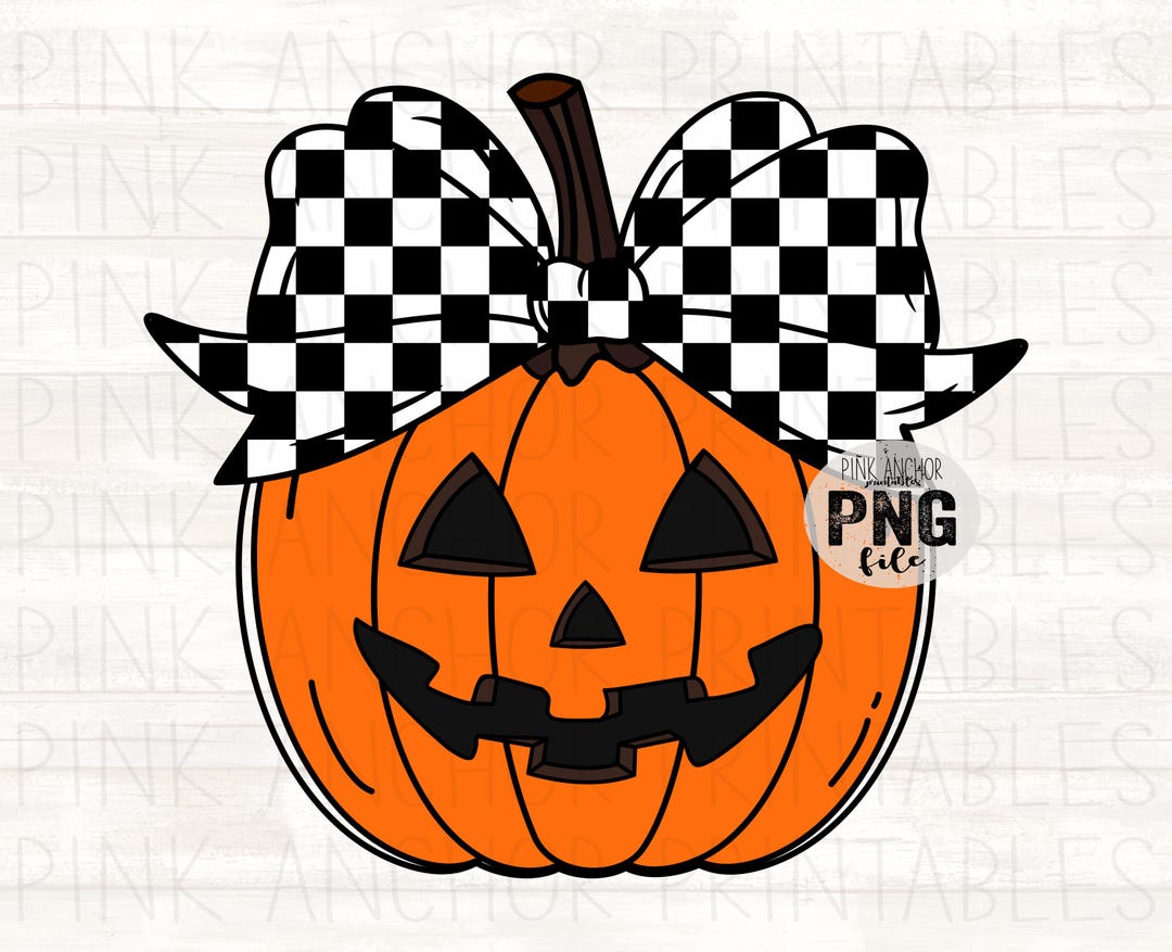 Instant Download Girl Jack-o-lantern Bow Checker Halloween Fall Png ...