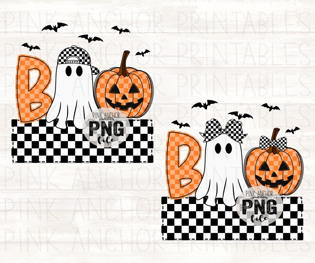 Instant Download Boo Halloween Png File Boy Girl Ghost Hat Ball Cap Bow ...